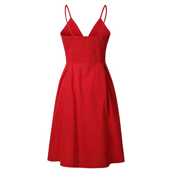 Dresses | My Dream Sexy Red Button In Front Dress | Poshmark